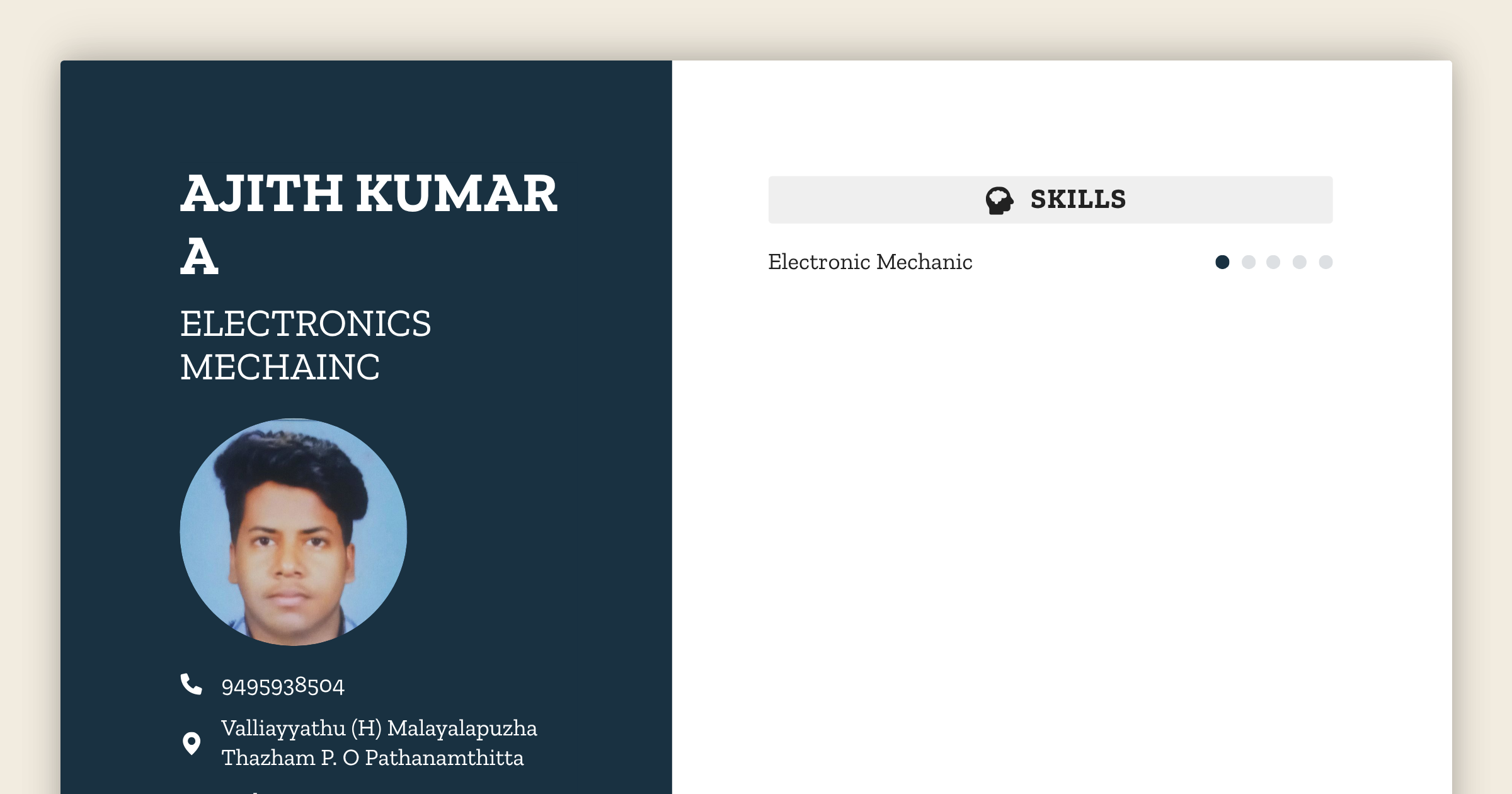 AJITH KUMAR A – Online Resume
