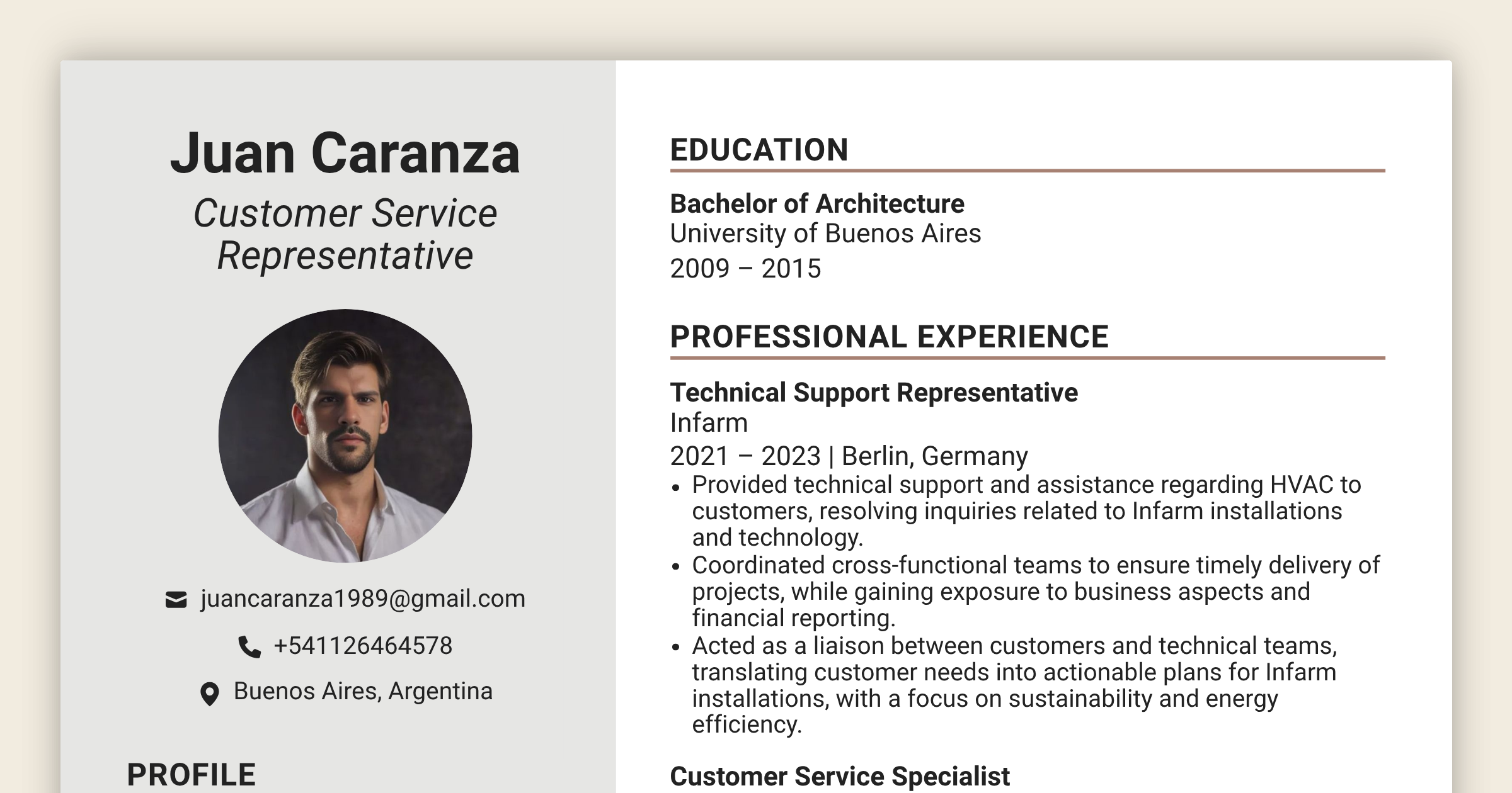 Juan Caranza – Online Resume