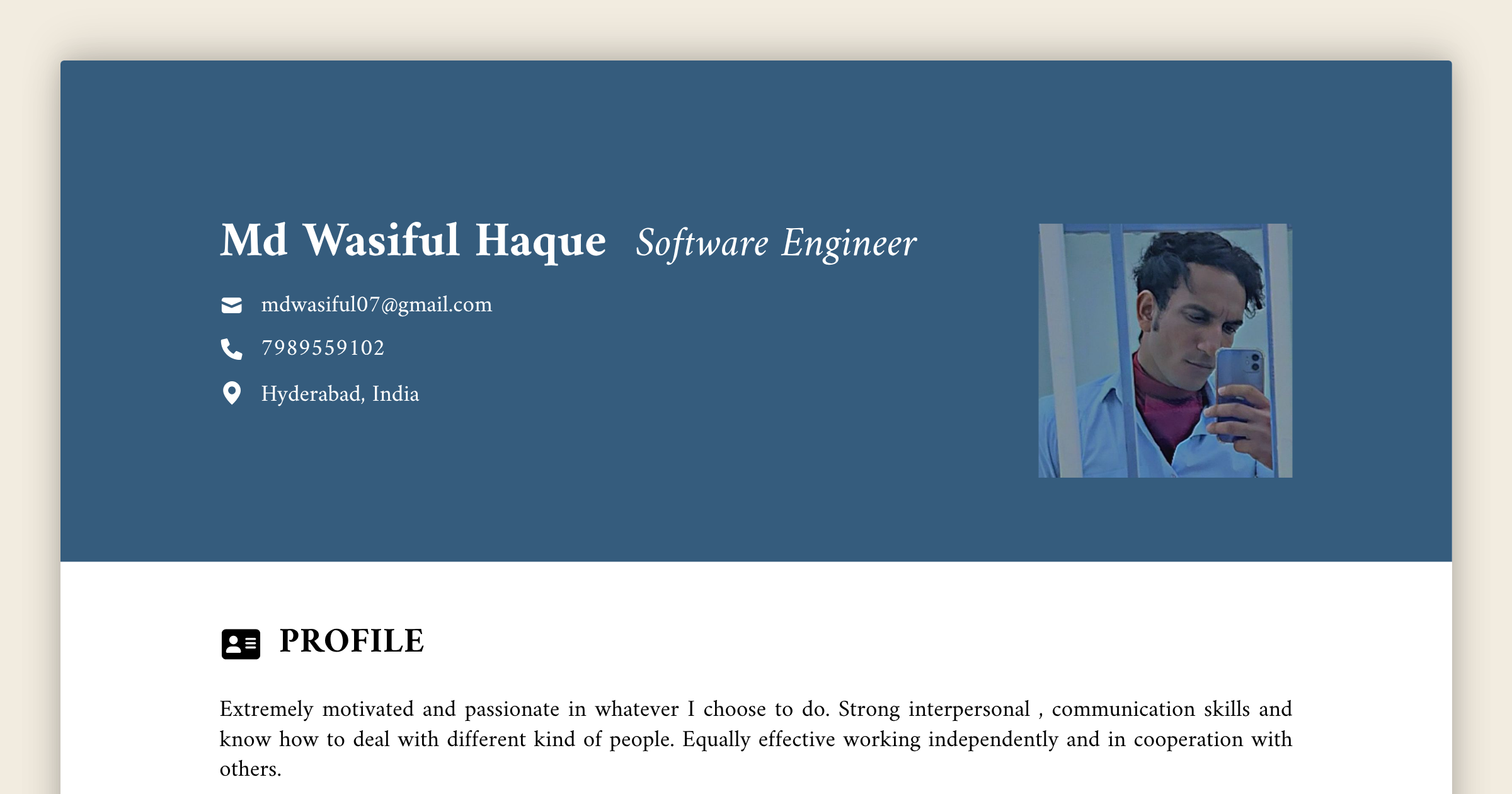 Md Wasiful Haque – Online Resume