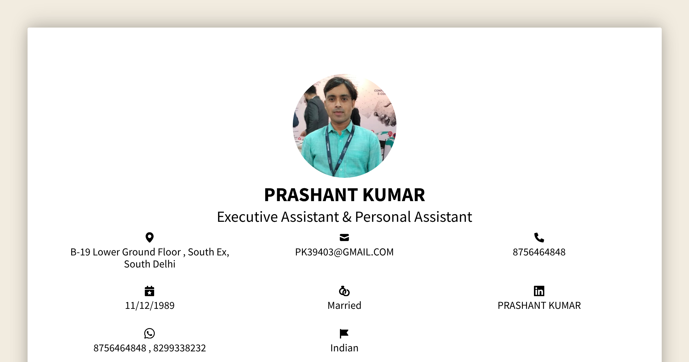 PRASHANT KUMAR – Online Resume