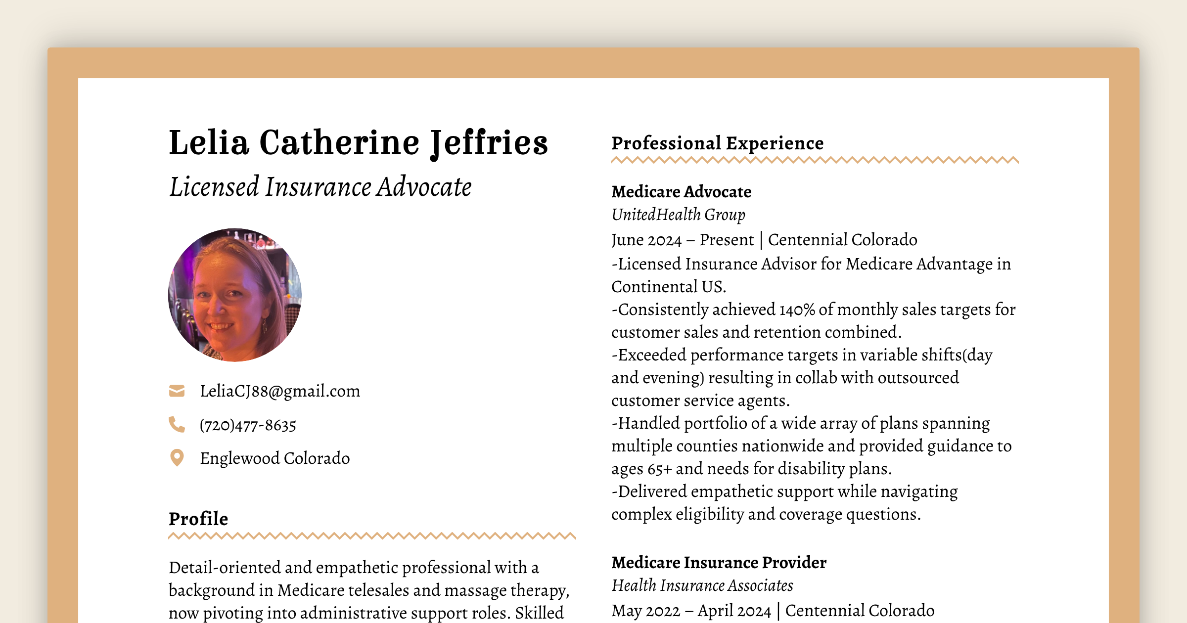Lelia Catherine Jeffries – Online Resume