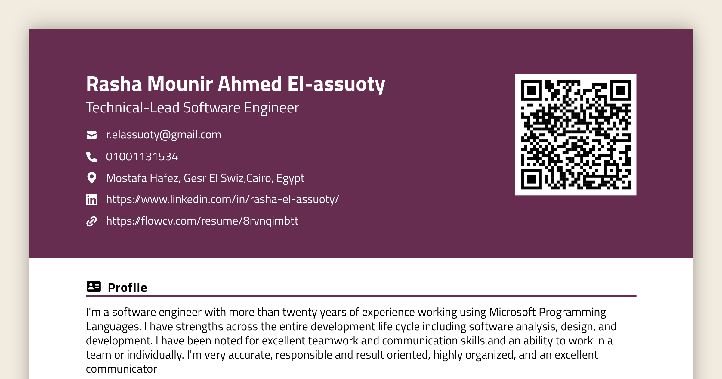 Rasha Mounir Ahmed El-assuoty – Online Resume