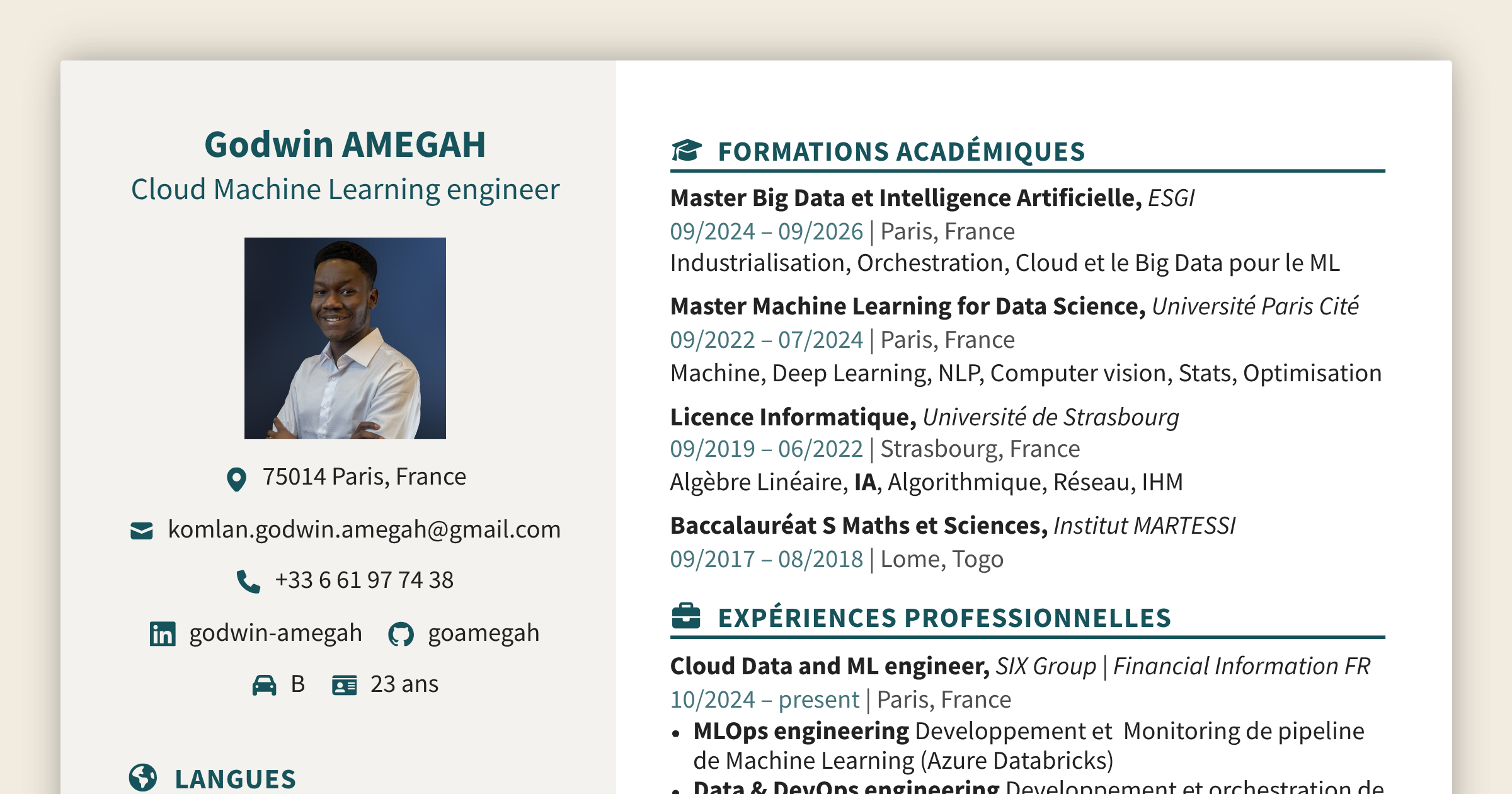 Godwin AMEGAH – Online Resume