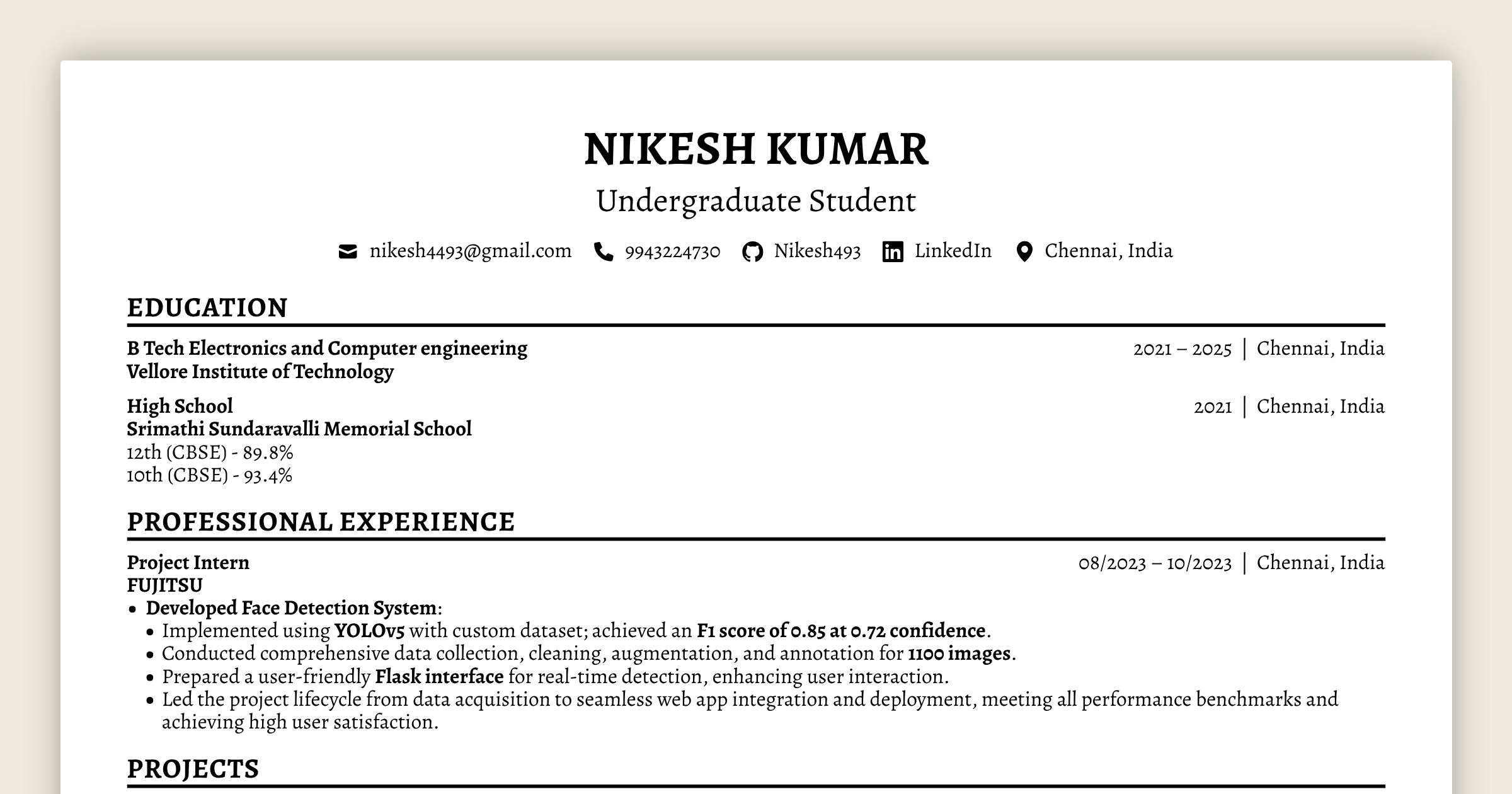 NIKESH KUMAR – Online Resume