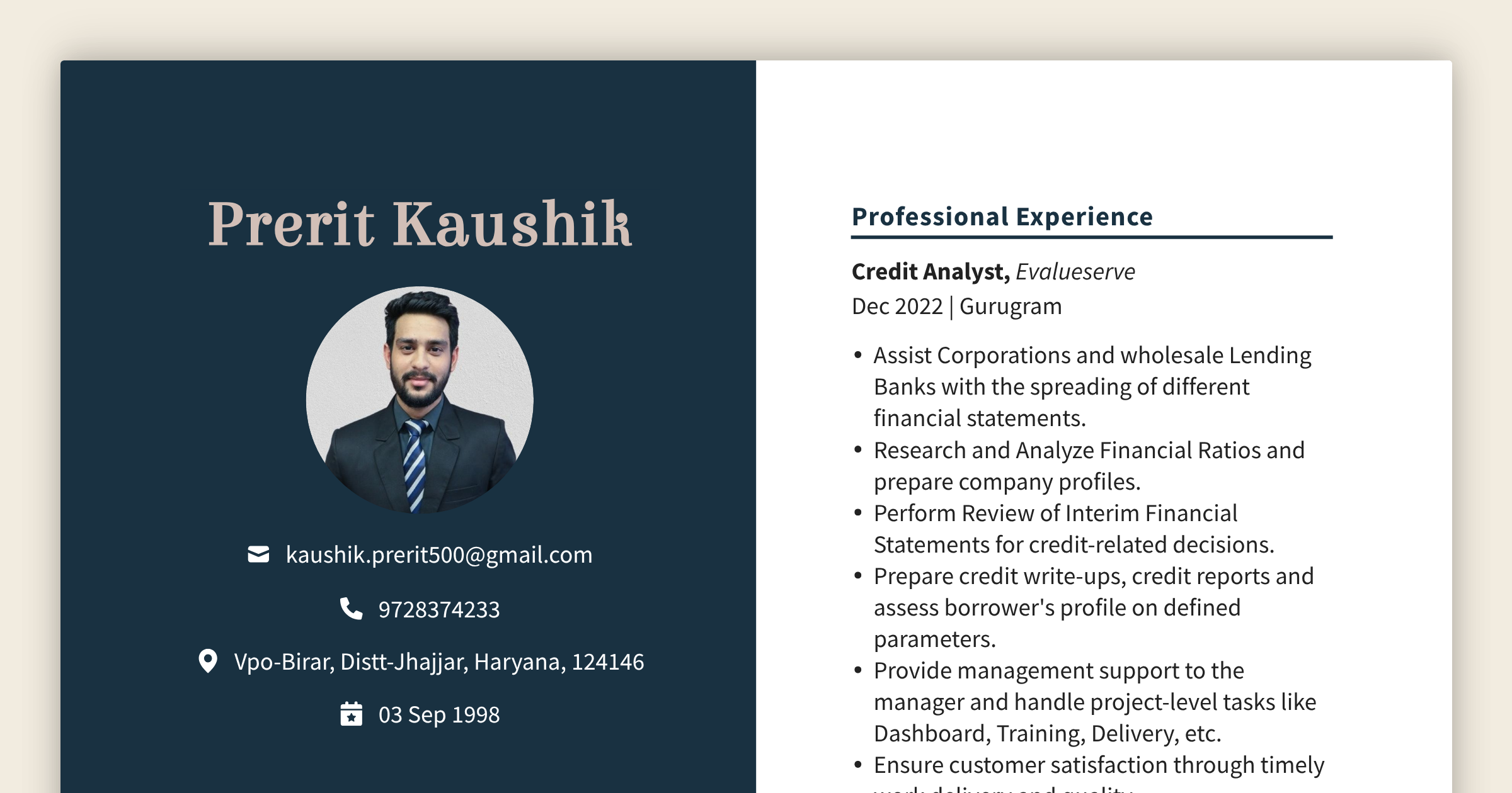 Prerit Kaushik – Online Resume