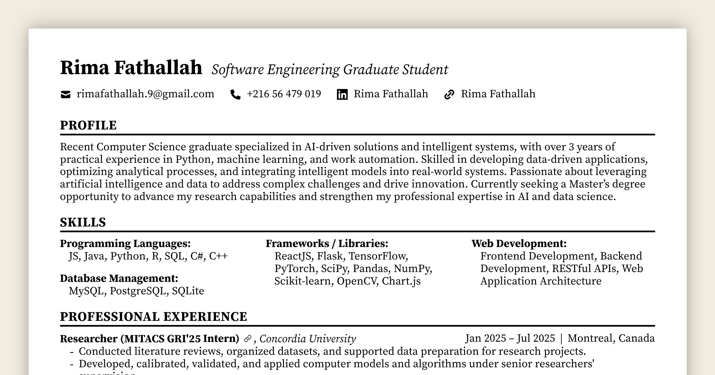 Rima Fathallah – Online Resume