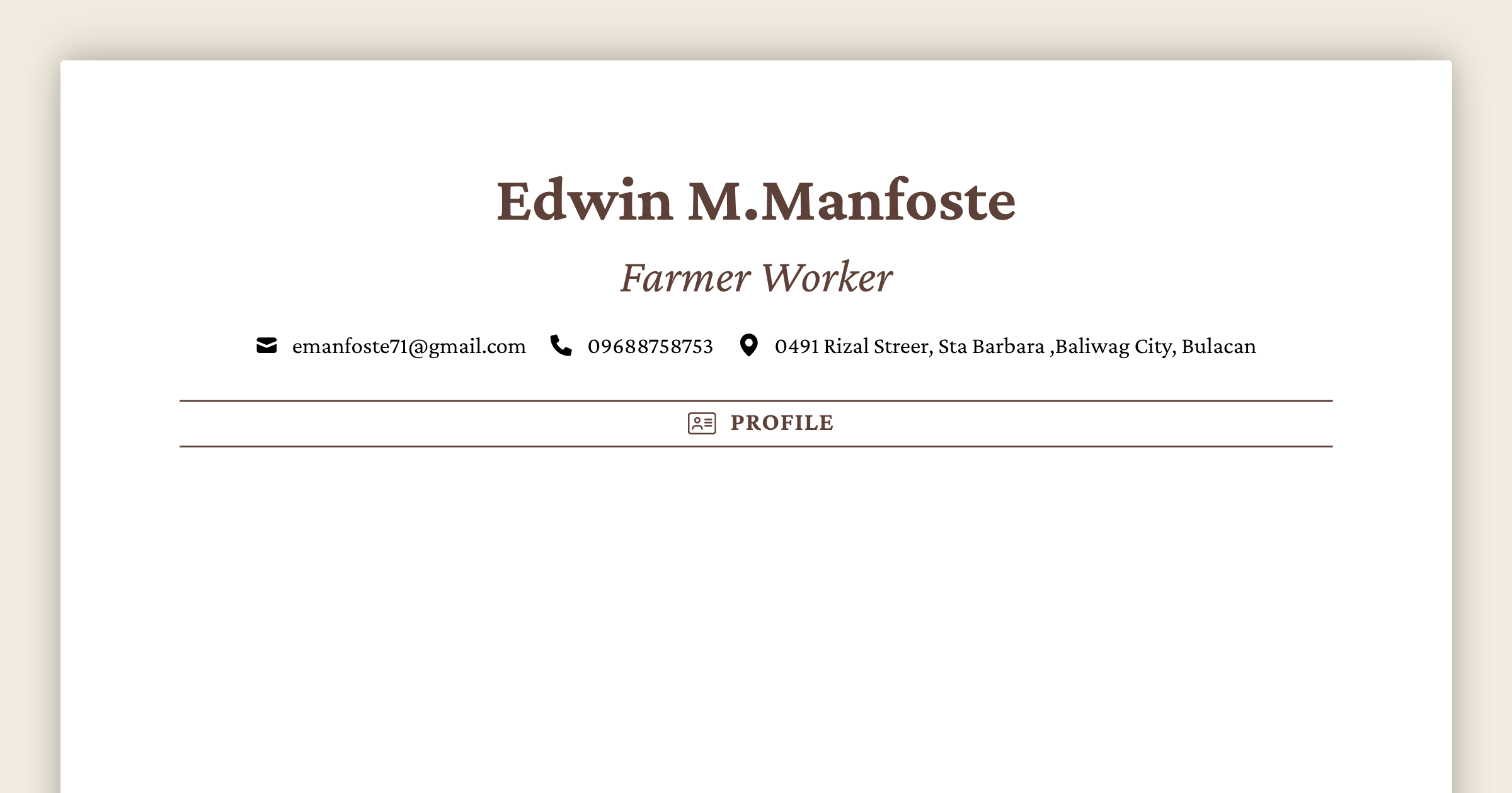 Edwin M.Manfoste – Online Resume