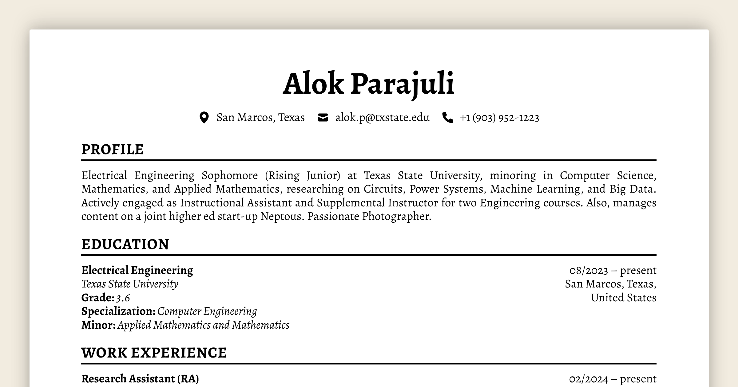 Alok Parajuli – Online Resume