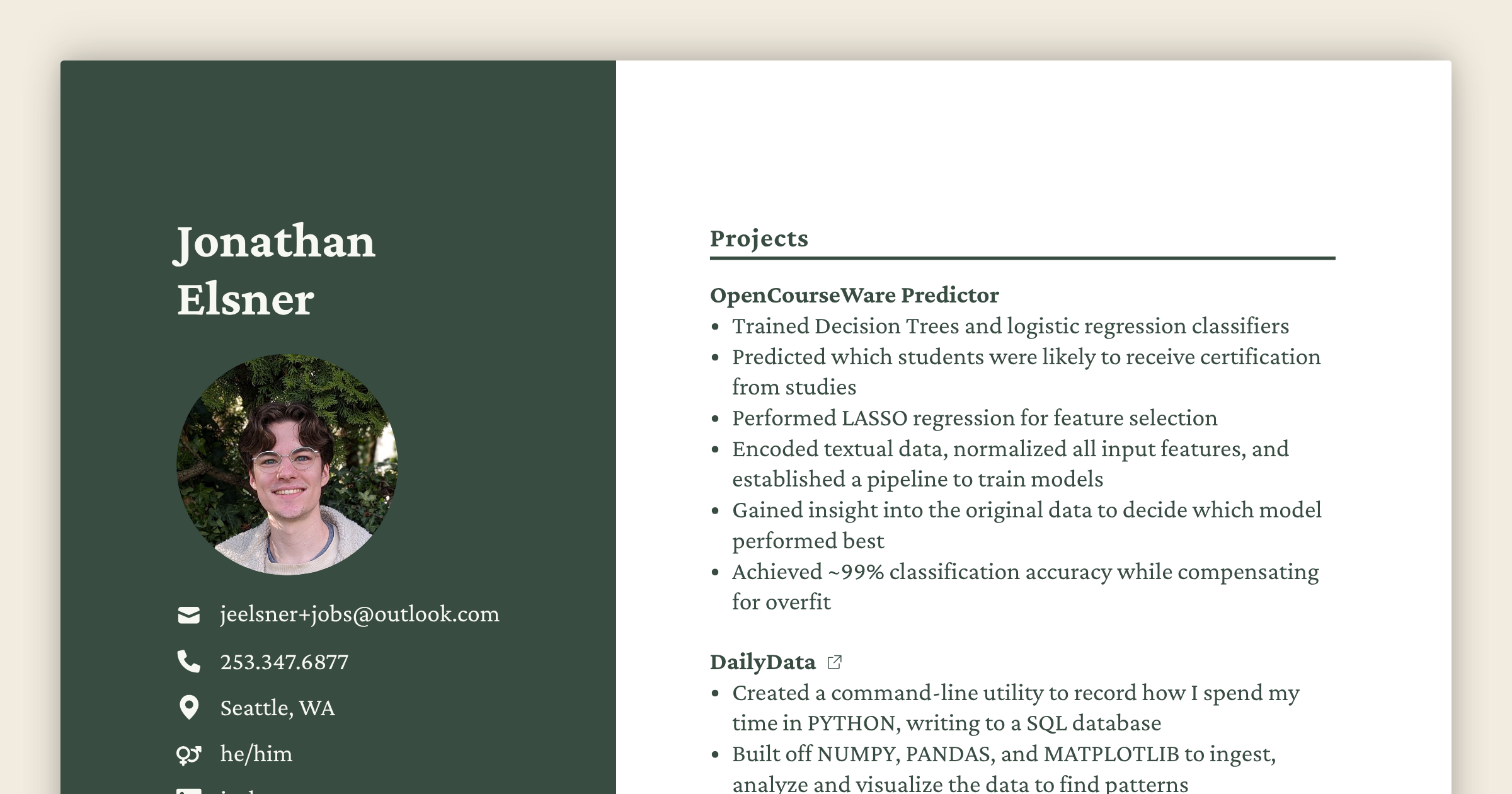Jonathan Elsner – Online Resume