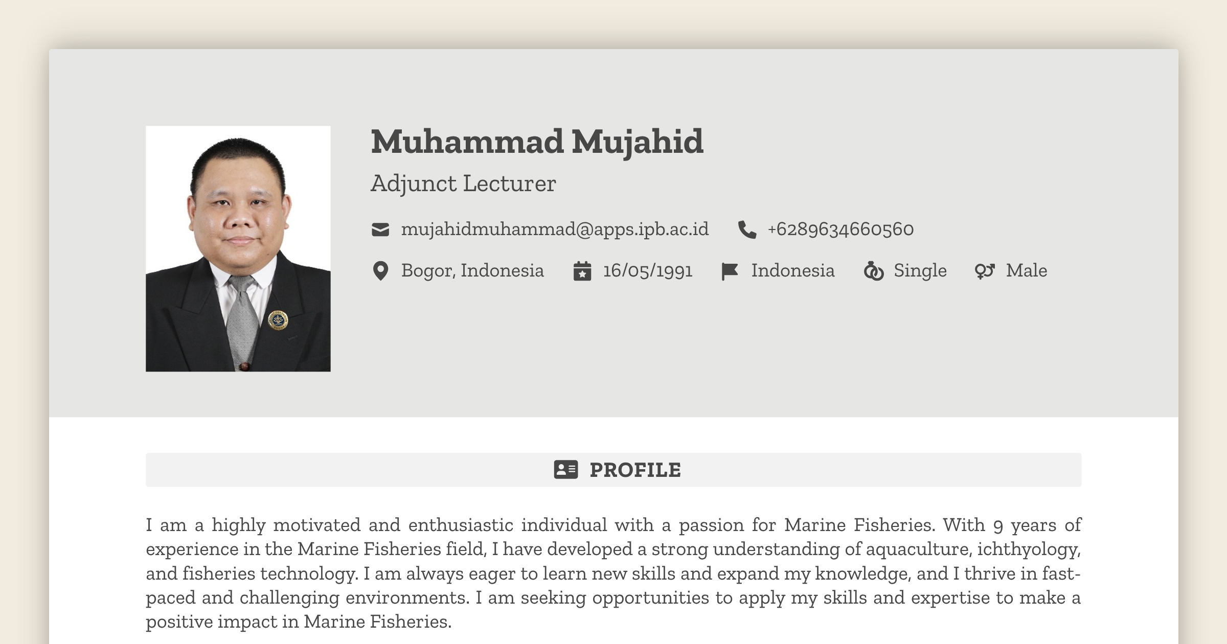 Muhammad Mujahid – Online Resume