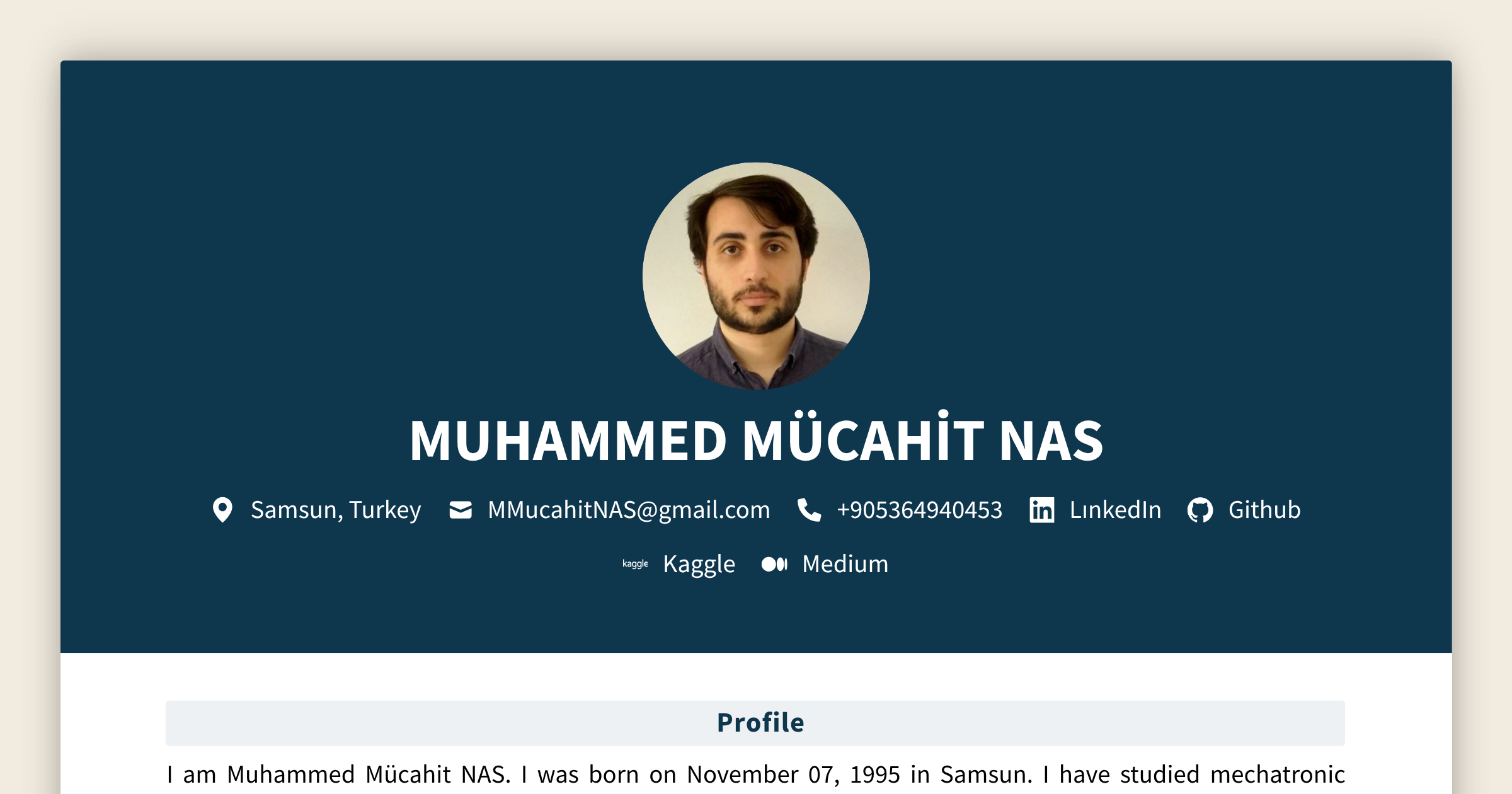 MUHAMMED MÜCAHİT NAS – Online Resume