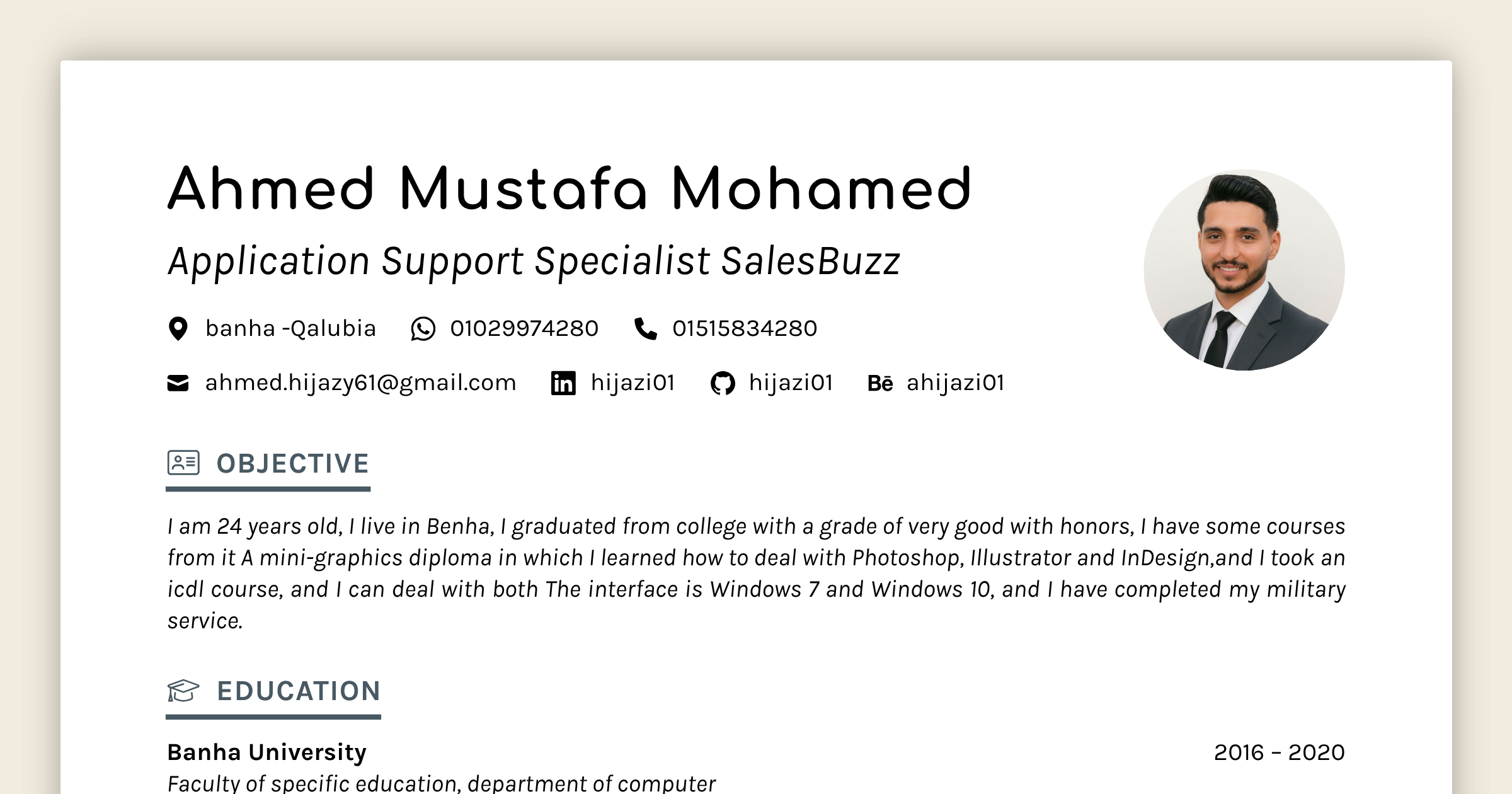 Ahmed Mustafa Mohamed – Online Resume