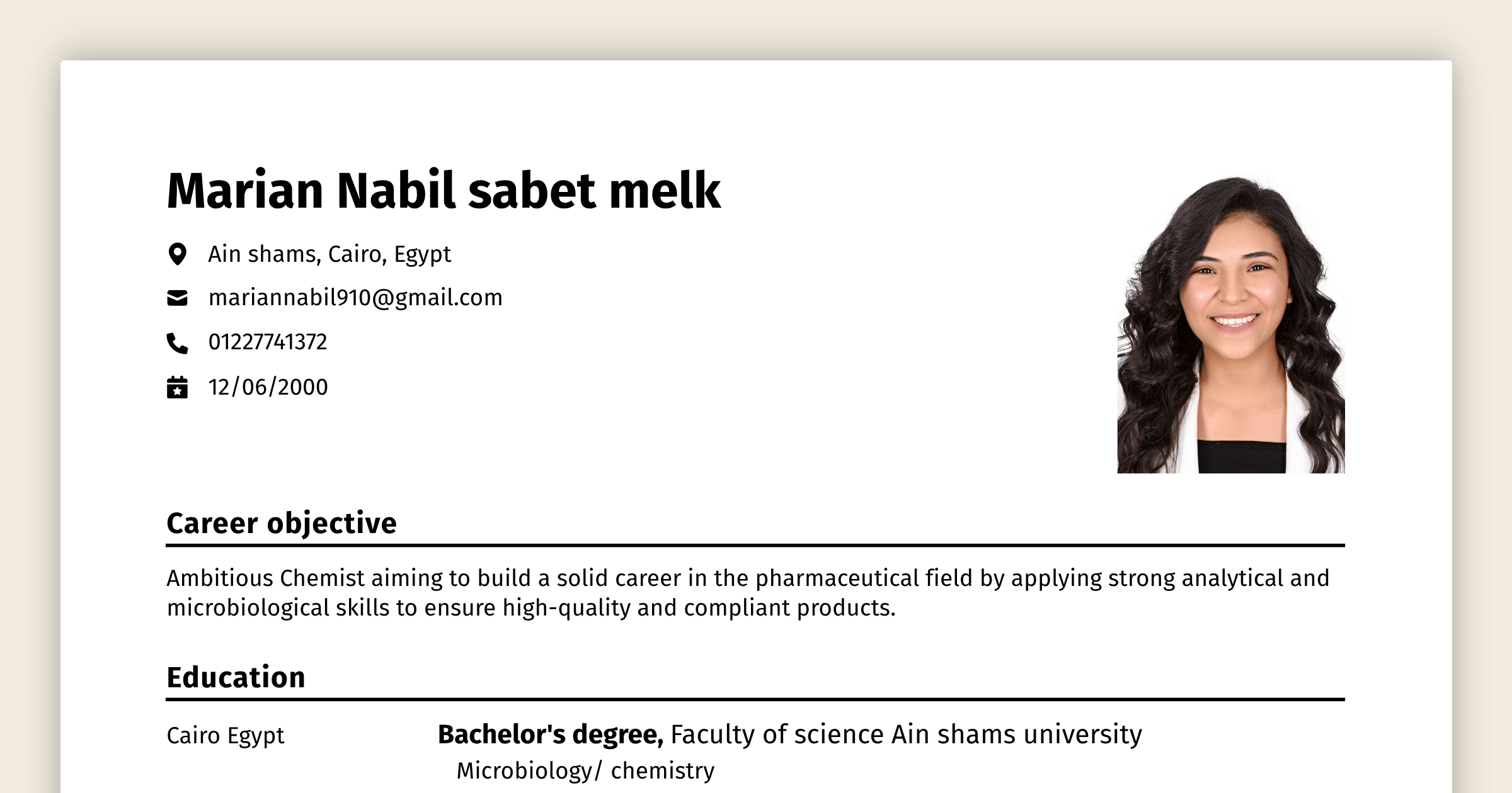 Marian Nabil sabet melk – Online Resume