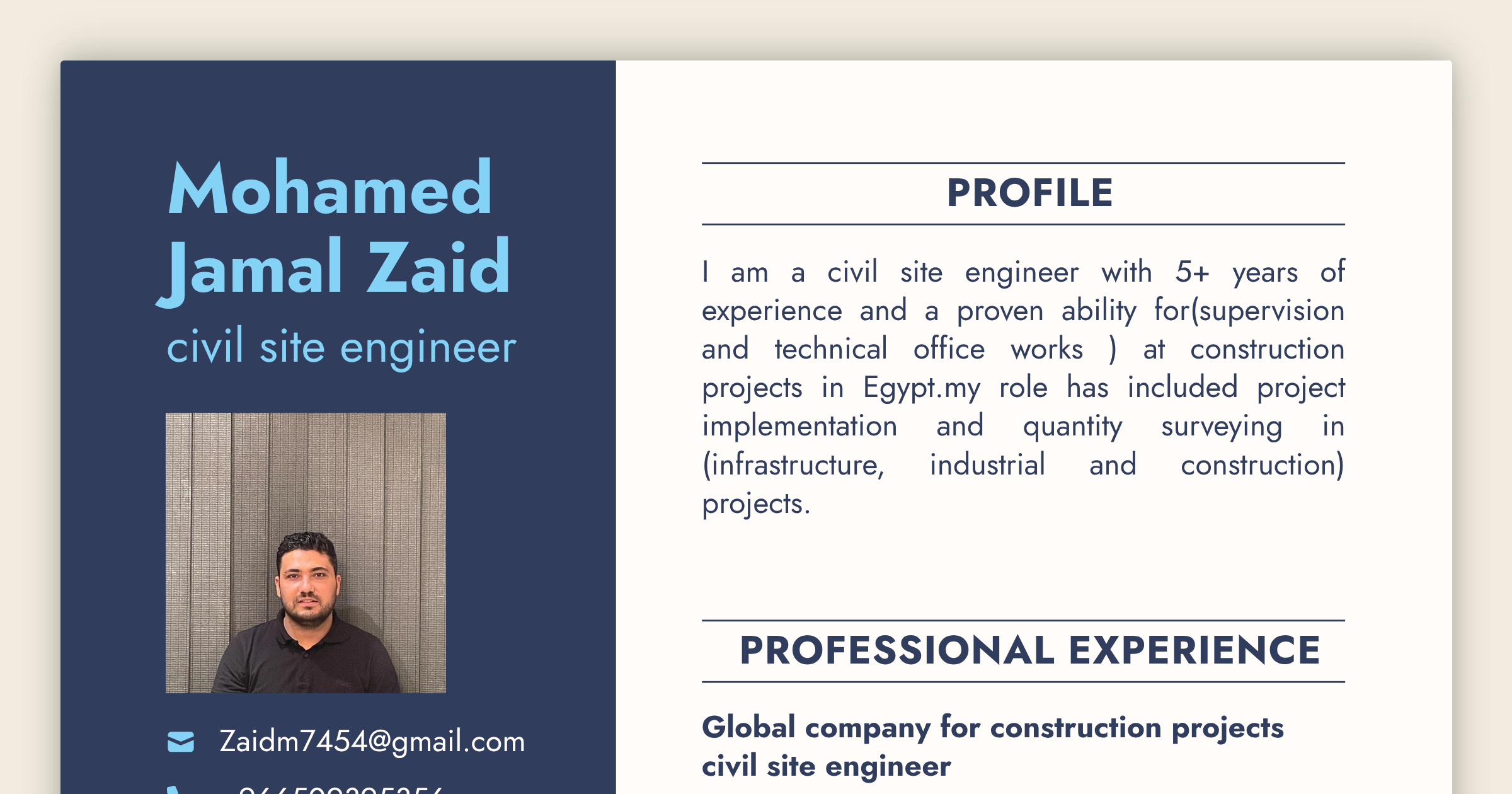 Mohamed Jamal Zaid – Online Resume