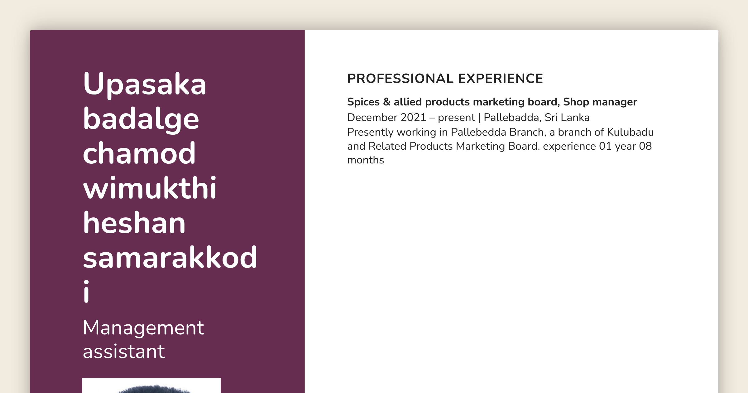 Upasaka badalge chamod wimukthi heshan samarakkodi – Online Resume